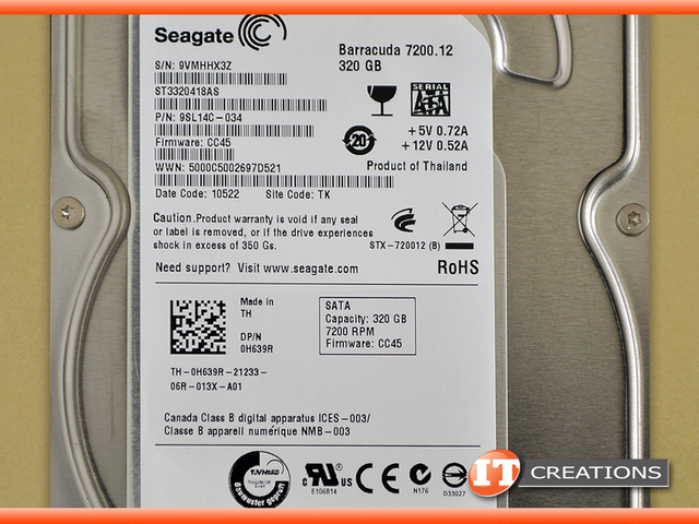 ST3320418AS-DELL DELL 320GB 7.2K RPM SATA 3.5 INCH HARD DRIVE (DUAL ...
