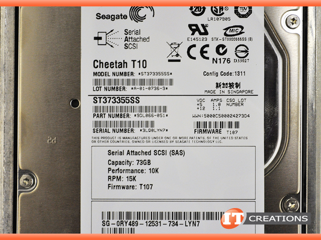 ST373355SS SEAGATE 73GB 15K RPM SAS 3.5 INCH HARD DRIVE