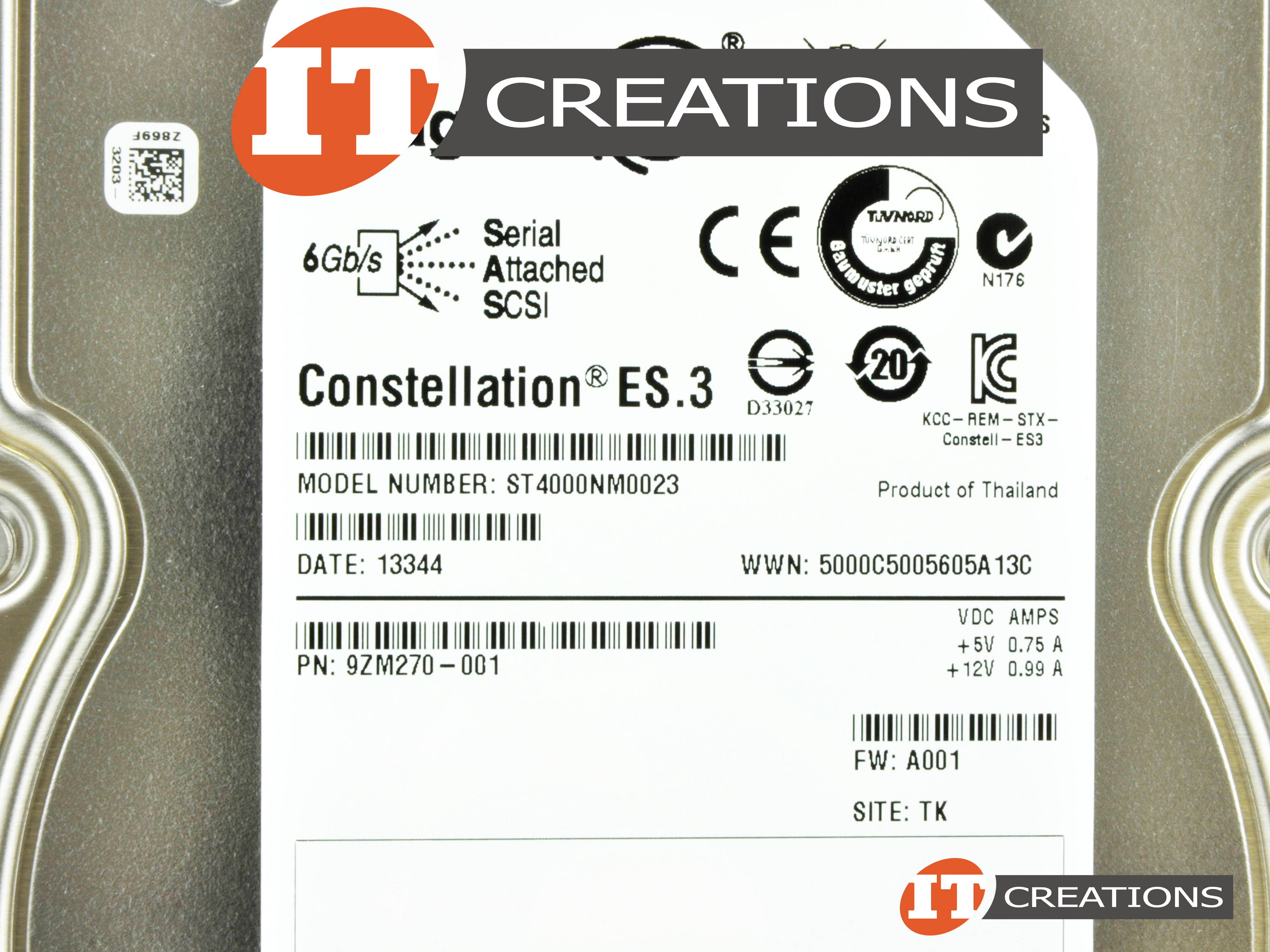 ST4000NM0023 - Used - SEAGATE 4TB 7.2K RPM SAS 3.5 INCH LARGE FORM FACTOR LFF CONSTELLATION ES.3 ...
