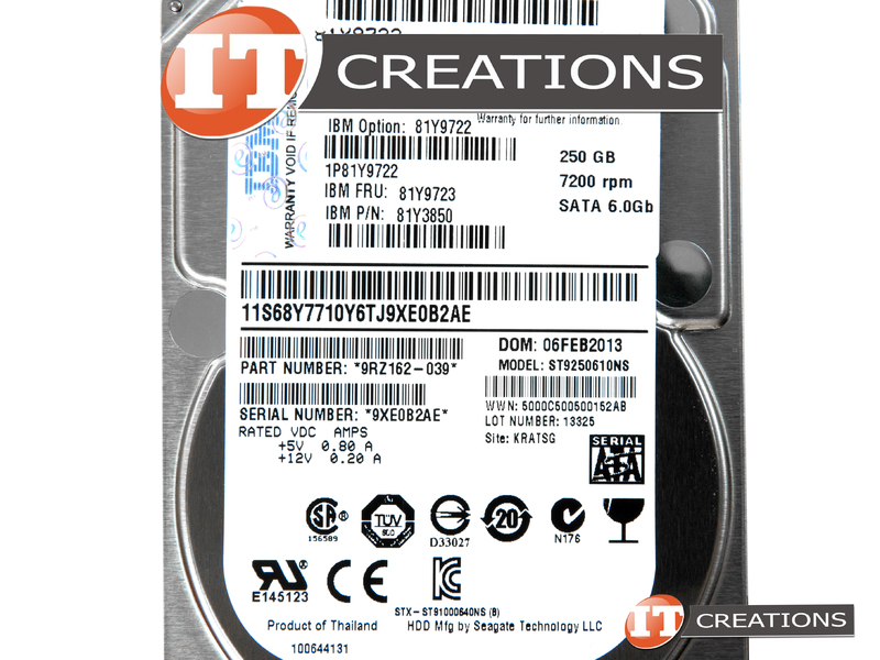 ST9250610NS-IBM - Refurbished - IBM / SEAGATE 250GB 7.2K RPM SATA 2.5 ...