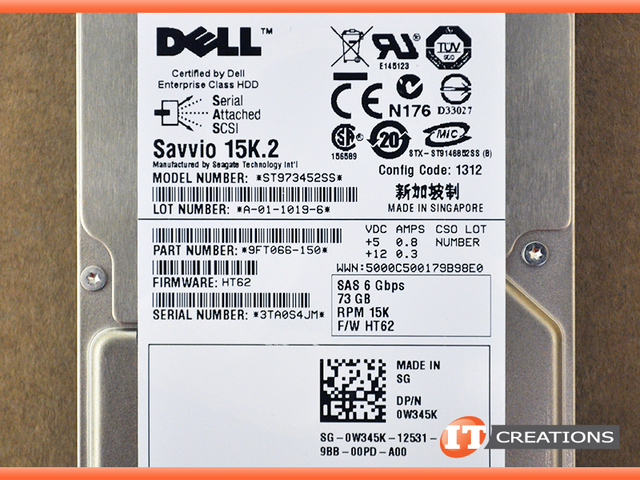 ST973452SS SEAGATE 73GB 15K RPM SAS 2.5 INCH SAVVIO 6GB/S 16MB CACHE HARD DRIVE