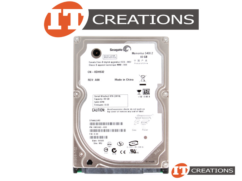 ST98823AS-DELL - Refurbished - DELL / SEAGATE 80GB 5.4K RPM SATA 2.5 ...