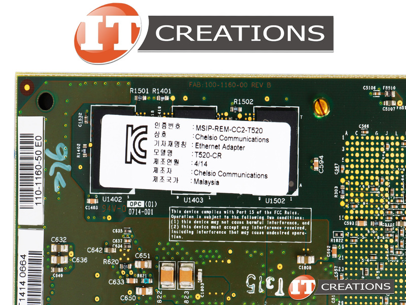 T520-CR-LOW P CHELSIO COMMUNICATIONS 10GBE DUAL PORTS SFP LC DUPLEX PCI-E 3.0 X8 HIGH ...