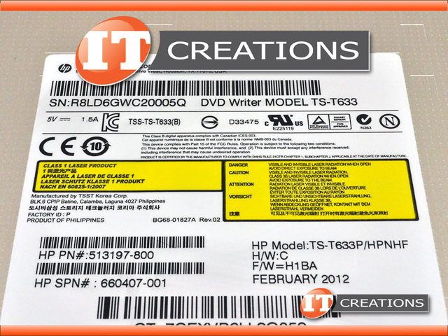 TS-T633 HP OPTICAL 8X SATA DVD ROM 16X SLIMLINE ( NONLS ) FOR HP Z1 ...