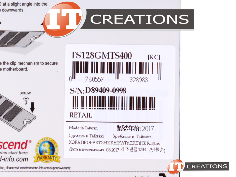 TS128GMTS400-RETAIL - Retail - TRANSCEND 128GB MLC SATA III M.2 FORM ...