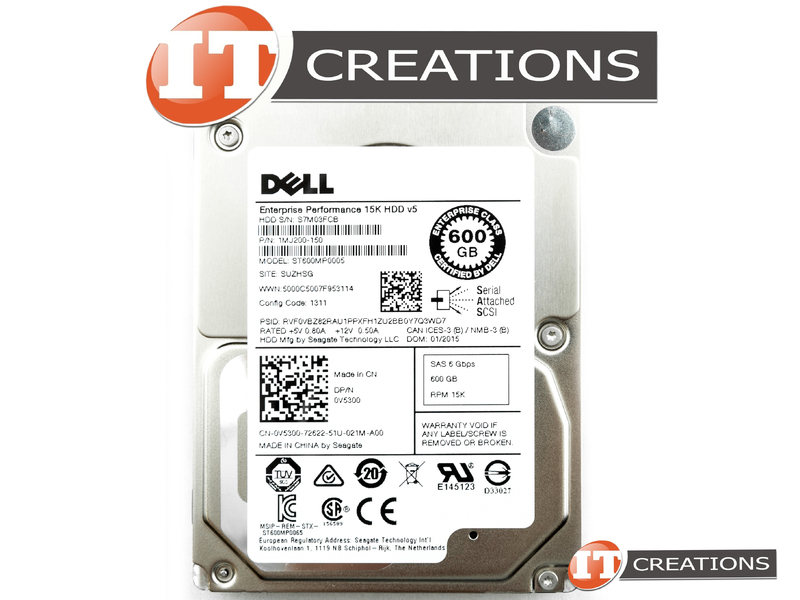 V5300 - Used - DELL / SEAGATE 600GB 15K RPM SAS 2.5 INCH SMALL FORM ...