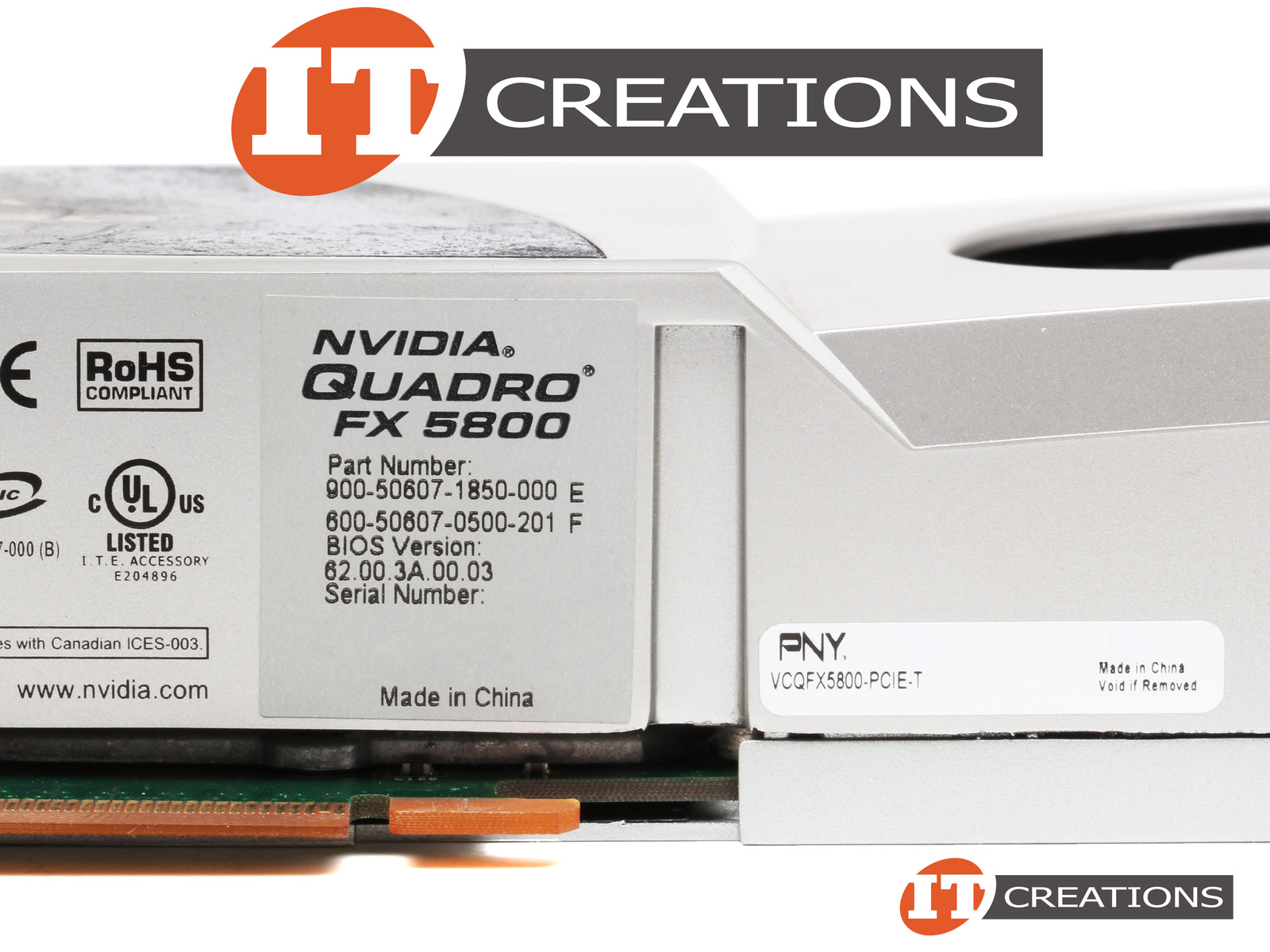 VCQFX5800-PCIE-T - Used - PNY NVIDIA QUADRO FX 5800 GPU 4GB 240 CUDA CORES MEMORY INTERFACE 512 ...