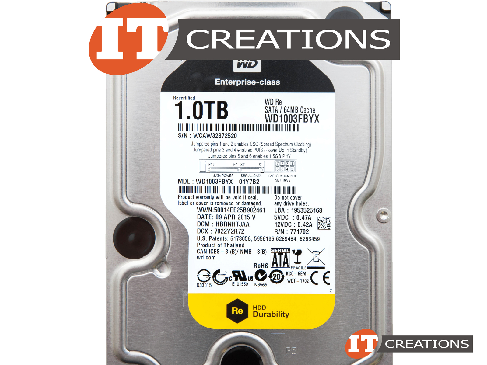 WD1003FBYX - Used - WESTERN DIGITAL 1TB 7.2K RPM SATA II 3.5 INCH LARGE ...