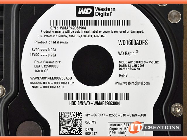 WD1600ADFS WESTERN DIGITAL 160GB 10K RPM SATA 3.5 INCH HARD DRIVE