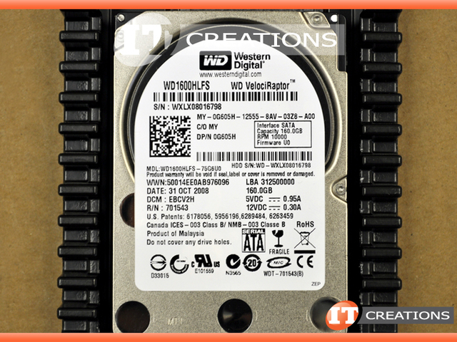 WD1600HLFS WESTERN DIGITAL 160GB 10K RPM SATA 3.5 INCH HARD DRIVE ...