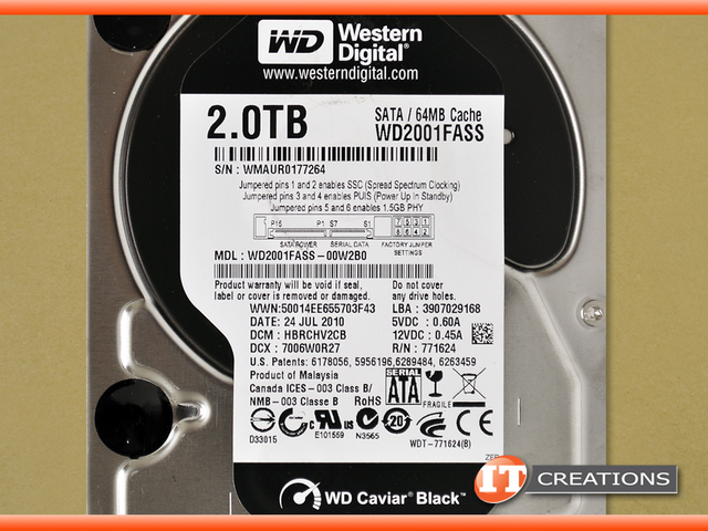 WD2001FASS - New Other - WESTERN DIGITAL 2TB 7.2K RPM SATA II 3.5 INCH ...