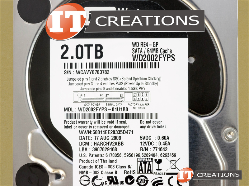 WD2002FYPS-01U1B1 WESTERN DIGITAL 2TB INTELLIPOWER SATA II 3.5 INCH ...