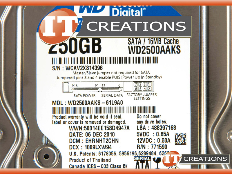 WD2500AAKS WESTERN DIGITAL 250GB 7.2K RPM SATA 3.5 INCH LARGE FORM ...
