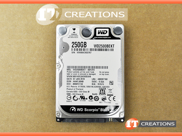 WD2500BEKT WESTERN DIGITAL 250GB 7.2K RPM SATA 2.5 INCH HARD DRIVE