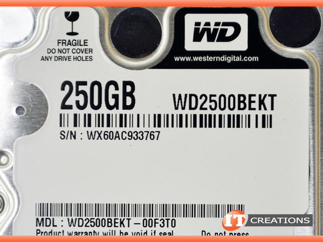 WD2500BEKT WESTERN DIGITAL 250GB 7.2K RPM SATA 2.5 INCH HARD DRIVE