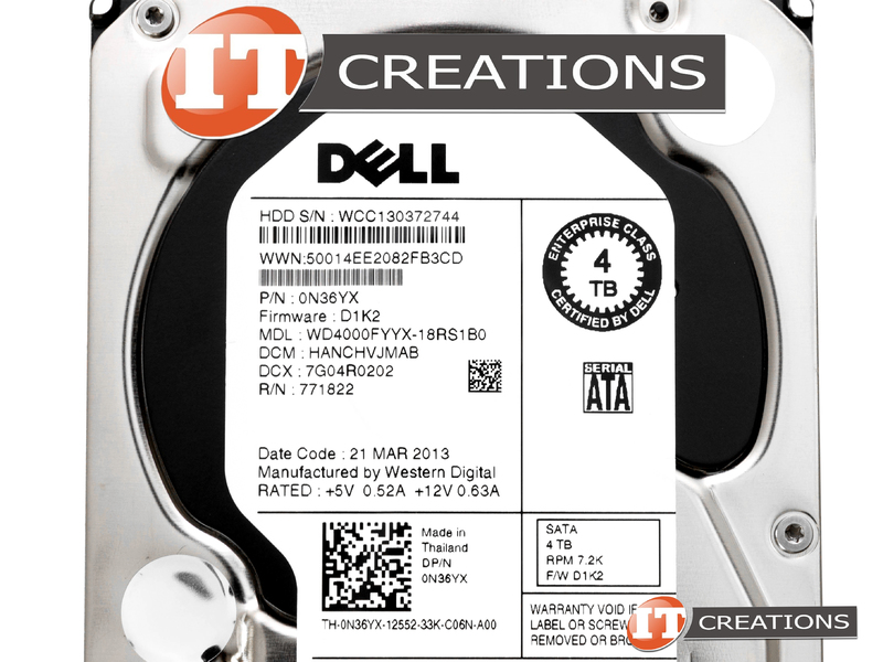 WD4000FYYX-DELL - New Other - DELL / WESTERN DIGITAL 4TB 7.2K RPM SATA ...