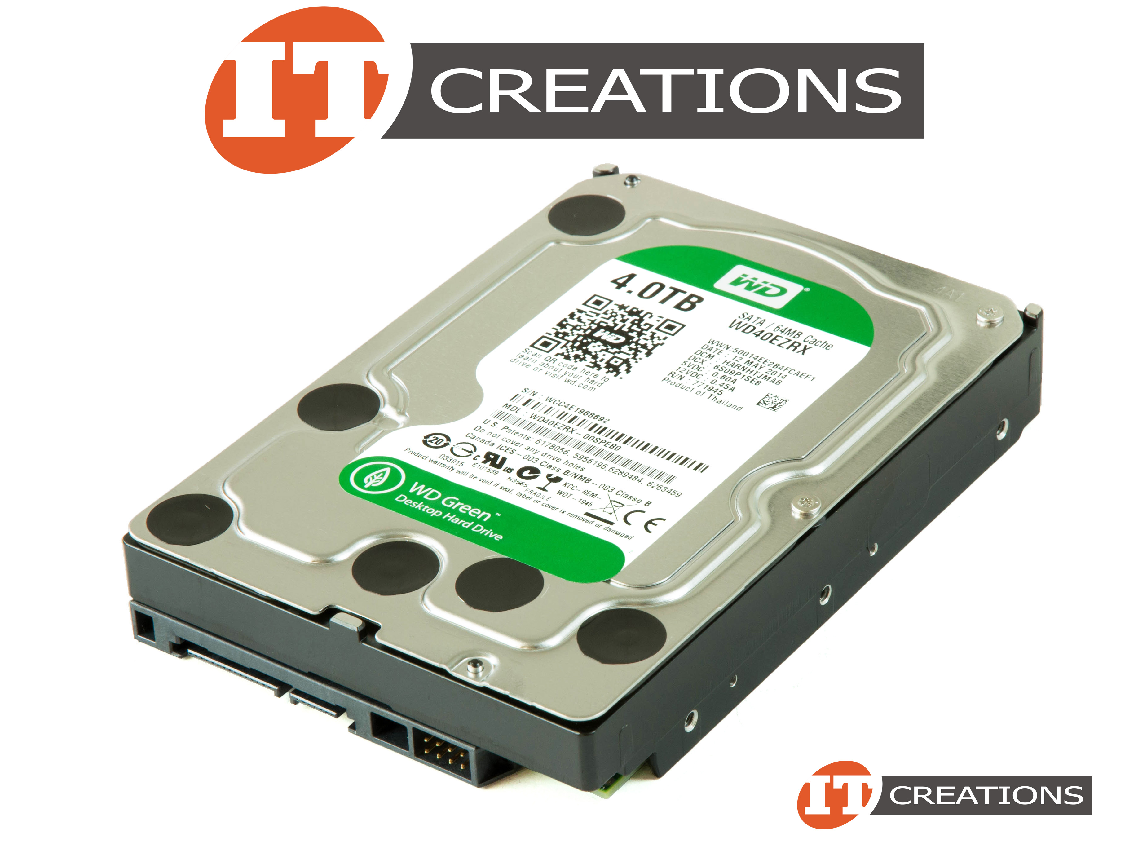 WD40EZRX - Used - WESTERN DIGITAL 4TB SATA III 3.5 INCH LARGE FORM ...