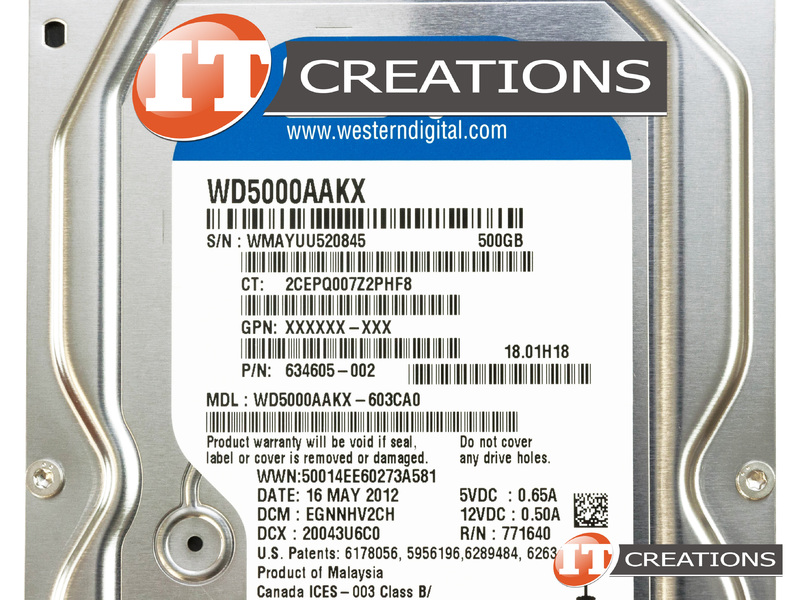 WD5000AAKX-603CA0-HP - Refurbished - HP / WESTERN DIGITAL 500GB 7.2K RPM SATA III 3.5 INCH LARGE ...
