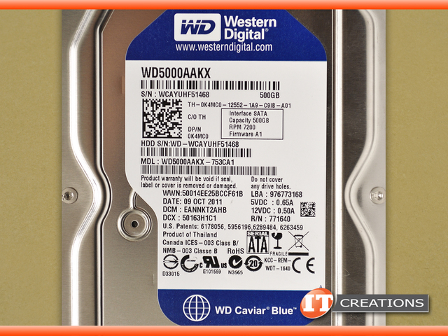 WD5000AAKX-753CA1-DELL - Used - DELL / WESTERN DIGITAL 500GB 7.2K RPM SATA III 3.5 INCH LARGE ...