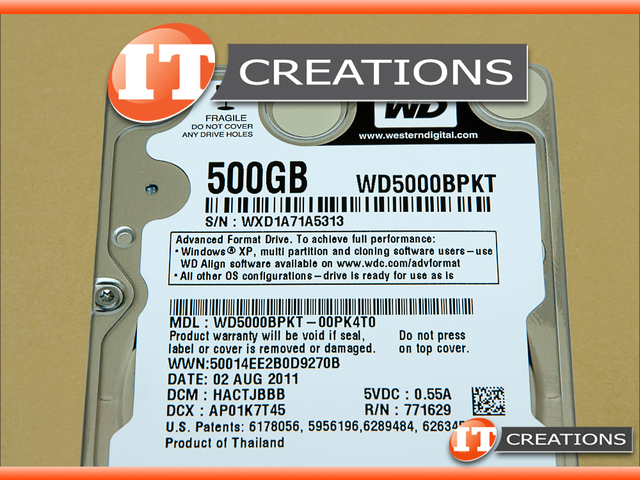 WD5000BPKT-00PK4T0 WESTERN DIGITAL 500GB 7.2K RPM SATA 2.5 INCH WD ...