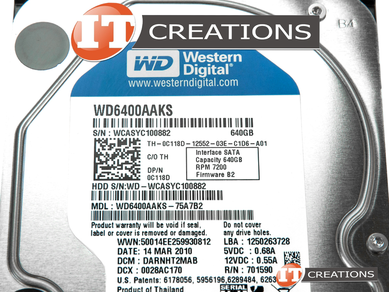 WD6400AAKS-75A7B2-DELL DELL / WESTERN DIGITAL 640GB 7.2K RPM SATA 3.5 ...