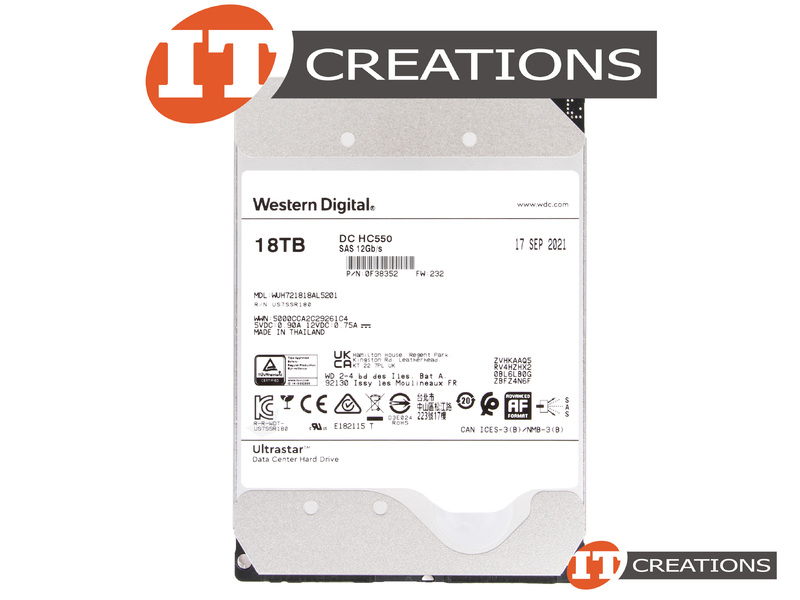 WUH721818AL5201 - New Other - WESTERN DIGITAL 18TB 7.2K RPM SAS III 3.5 ...