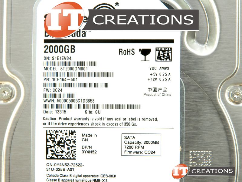 Y4N52 - Refurbished - DELL / SEAGATE 2TB 7.2K RPM SATA III 3.5 INCH ...