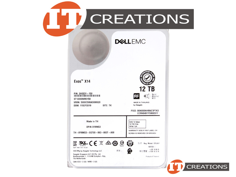 YMN53 - Refurbished - DELL EMC / SEAGATE 12TB 7.2K RPM SAS III 3.5 INCH ...