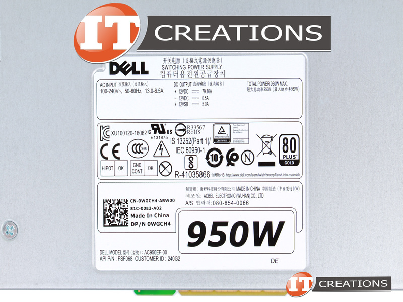 AC950EF-00-DELL DELL Power Supply 950w Input 100-240v 50-60hz 13.0-6.5a ...