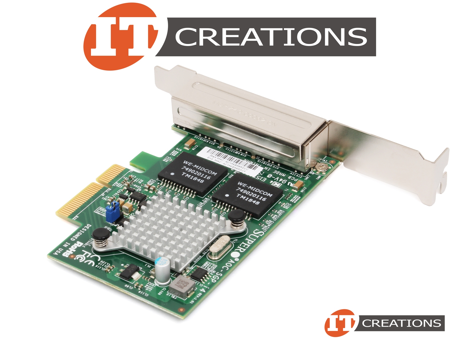 AOC-SGP-I4-HIGH P Supermicro ADD ON Card Quad Port PCI-E 2.1 X4 Gigabit ...