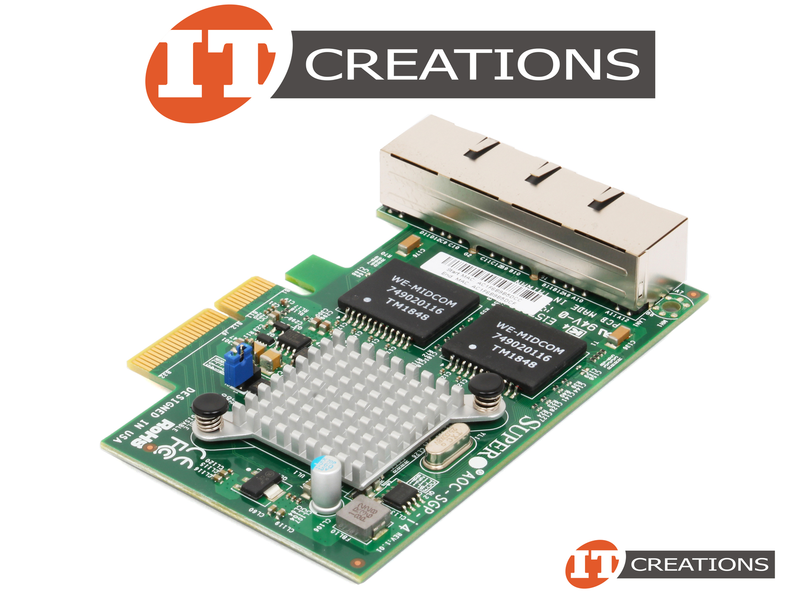 AOC-SGP-I4-NO BRACKET Supermicro ADD ON Card Quad Port PCI-E 2.1 X4 ...