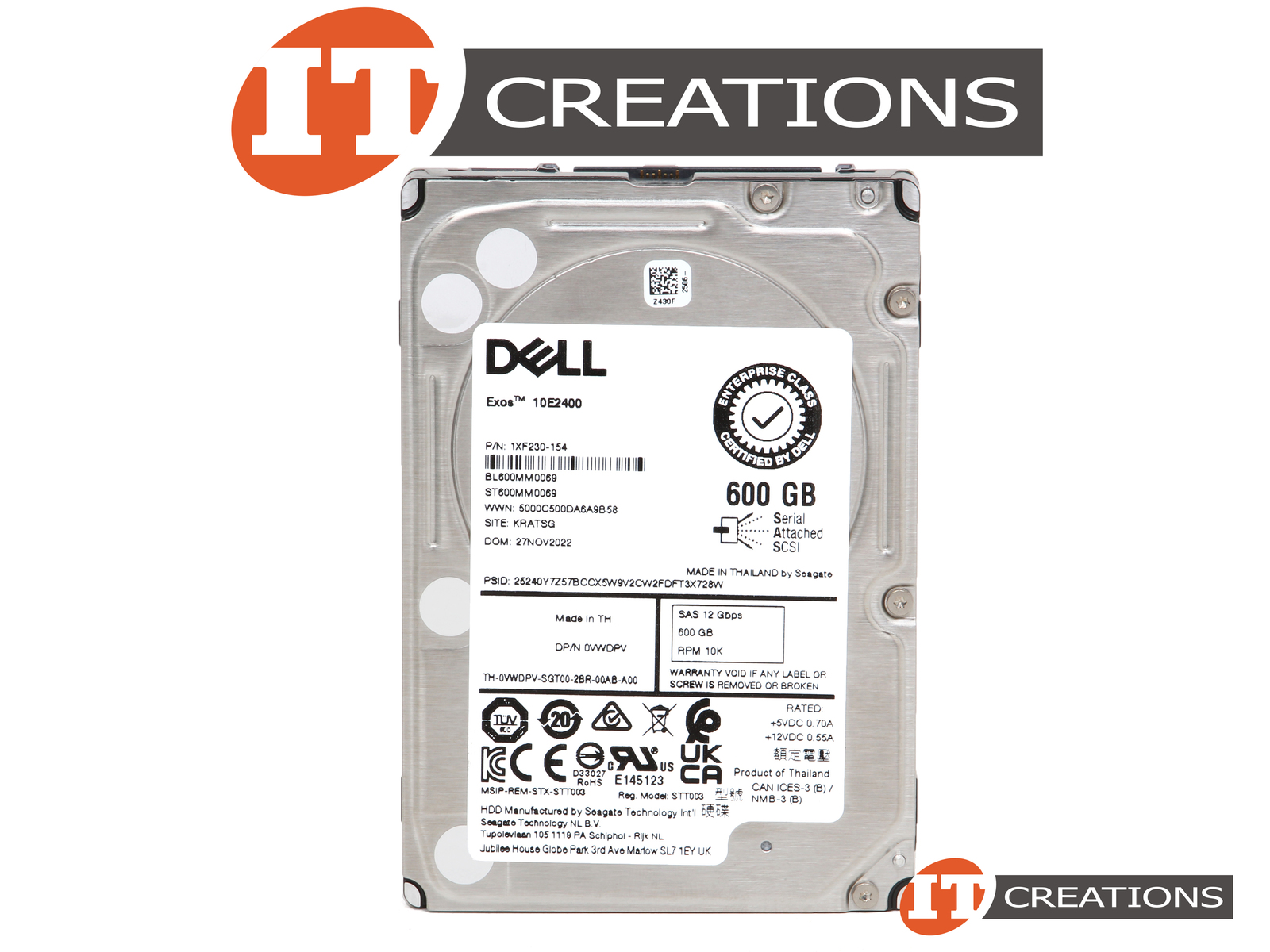 BL600MM0069-DELL - Refurbished - DELL / Seagate 600GB 10K RPM SAS III 2 ...