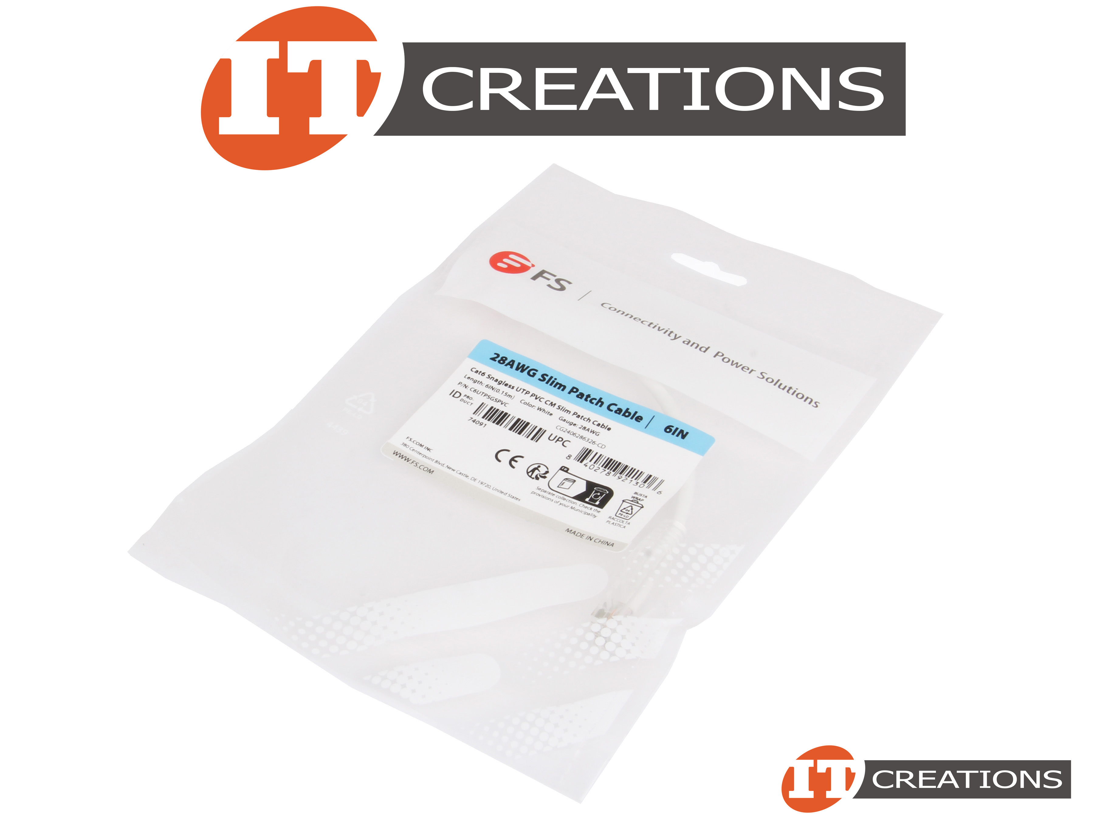 C6UTPSGSPVC-WHITE-6IN - New - Fiberstore White CAT 6 Rj45 0.15m Cable 6 ...