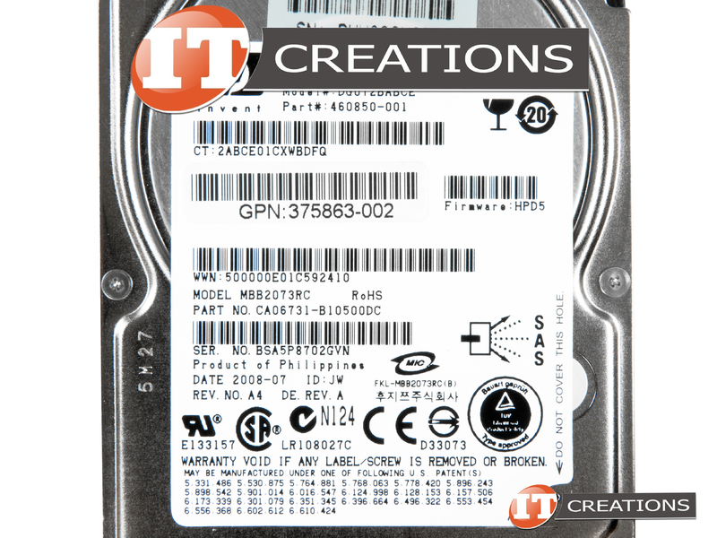 CA06731-B10500DC-HP HP / Fujitsu 72GB 10K RPM SAS 2.5 Inch Small Form ...