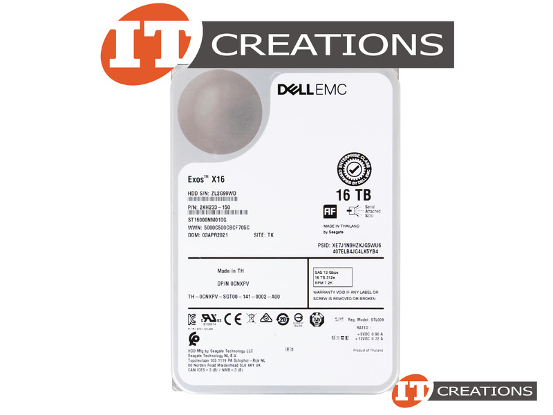 CNXPV - New - DELL EMC / Seagate 16TB 7.2k RPM SAS III 3.5 Inch Large ...