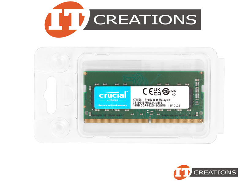 CT16G4SFRA32A-NEW - New - Crucial BY Micron 16GB PC4-25600 DDR4-3200 Unbuffered Sodimm Cl22 260 ...