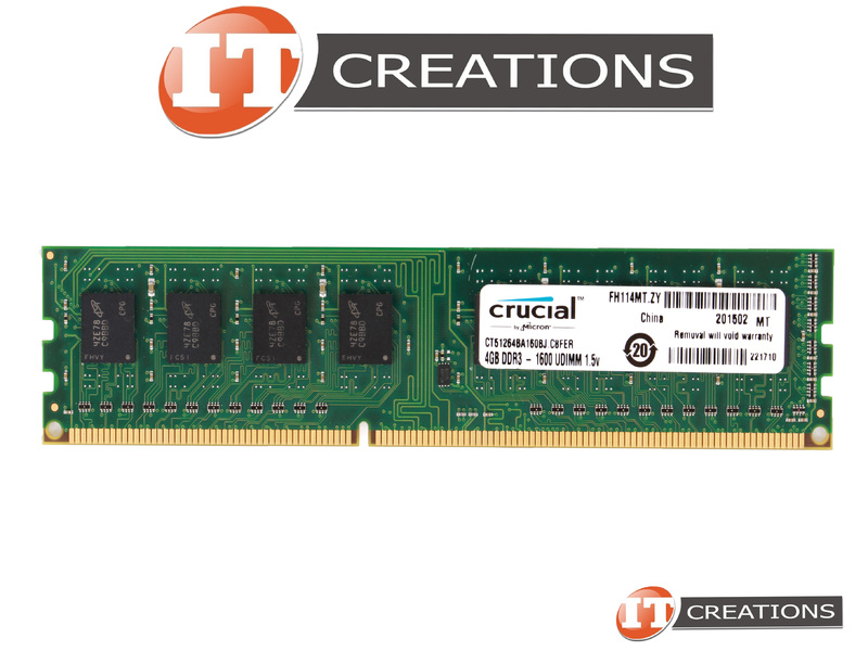 CT51264BA160BJ.C8FER CRUCIAL 4GB PC3-12800U DDR3-1600 UNBUFFERED NON ECC 240 PIN 1.5V MEMORY MODULE