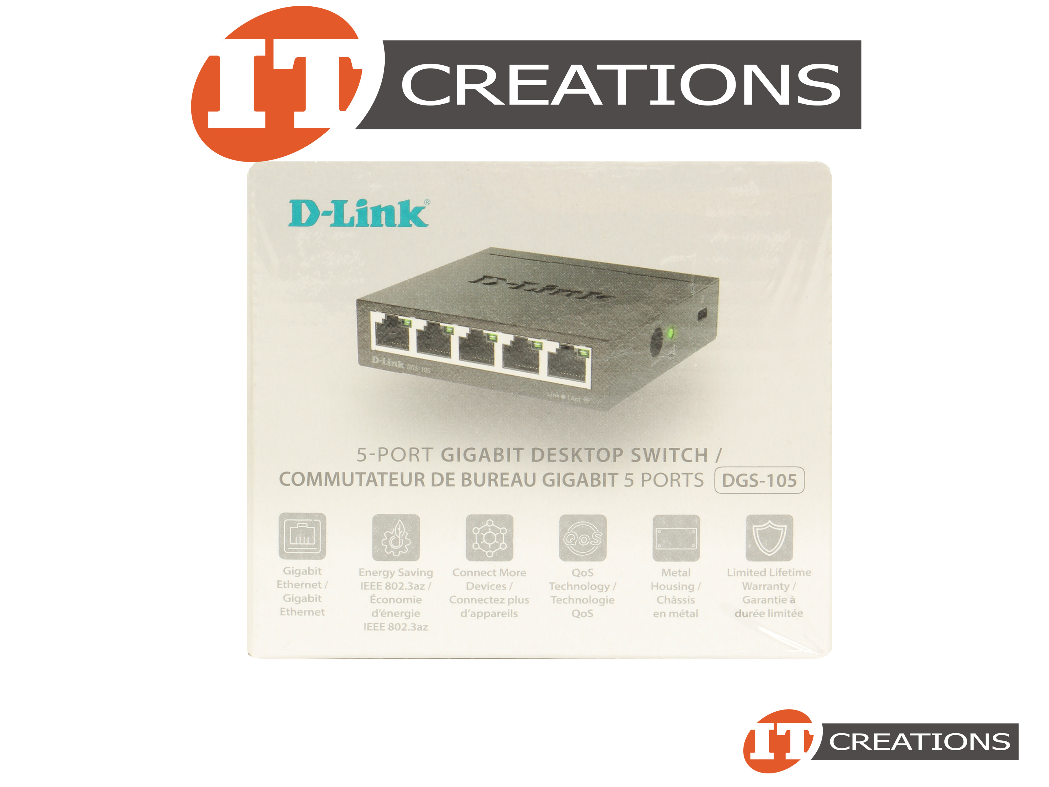 DGS-105-NEW - New - D-Link 5-Port Gigabit Unmanaged Desktop Switch ...