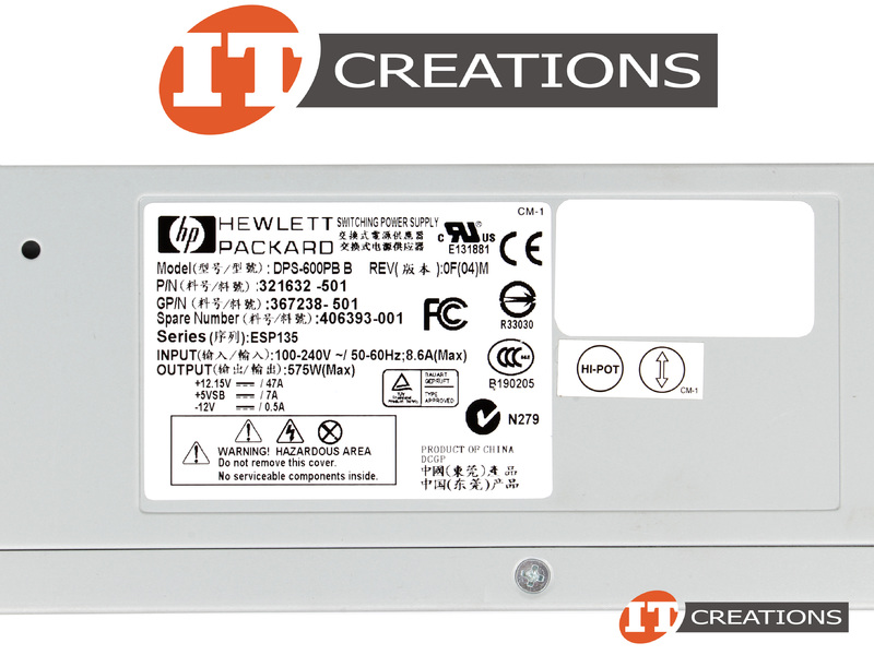 DPS-600PB-HP HP Power Supply 575w Input 100-240v 8.6a 50-60hz HOT Plug ...