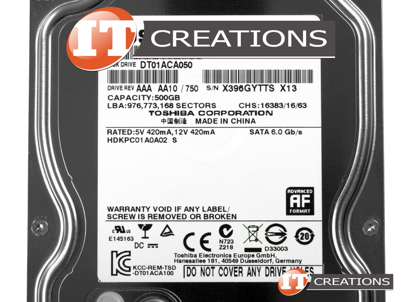 DT01ACA050 TOSHIBA 500GB 7.2K RPM SATA 3.5 INCH LARGE FORM FACTOR LFF ...