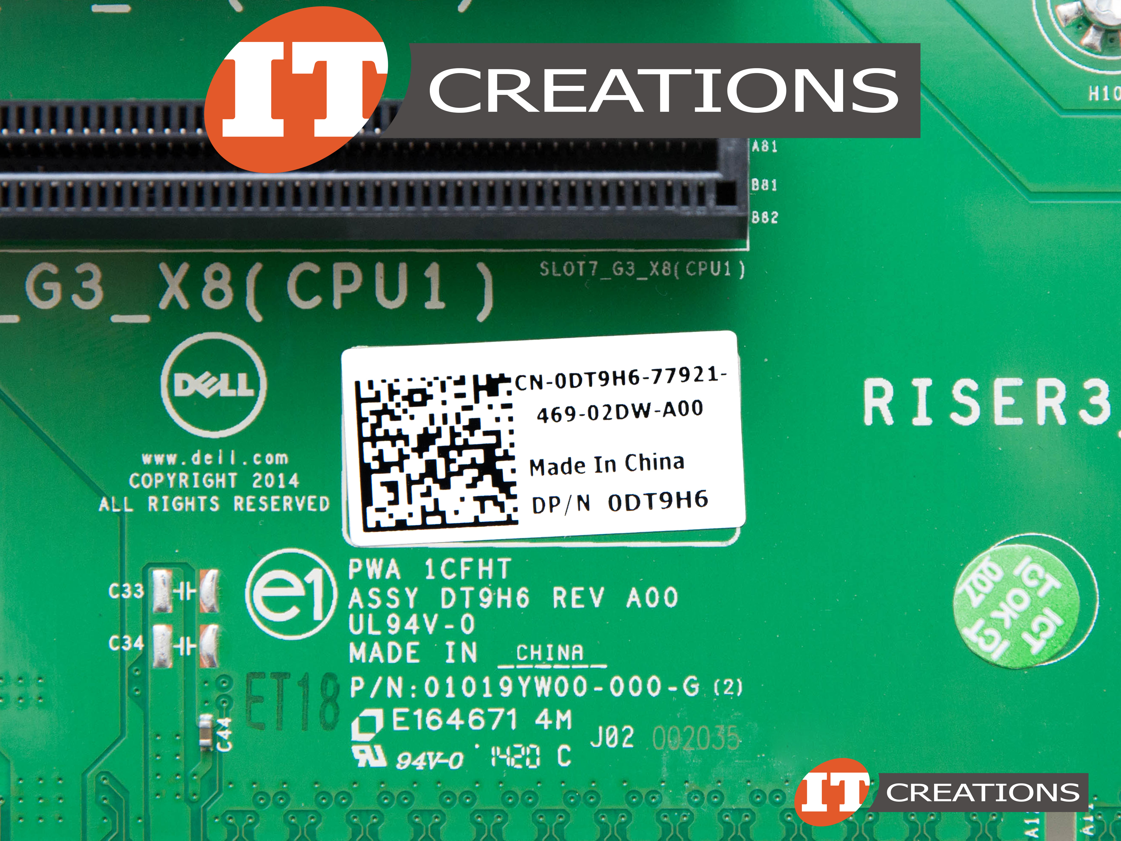 DT9H6 DELL PCI Riser 3 Card For DELL Poweredge R730 / Precision Rack ...