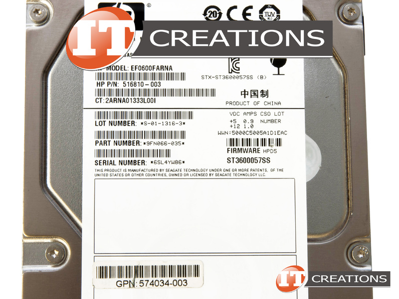 EF0600FARNA HP / Seagate 600GB 15K RPM SAS 3.5 Inch Large Form Factor ...