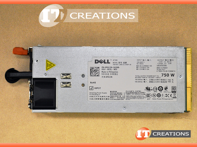 F613N DELL Power Supply 750w 100-240v 10A 50-60hz 80 Plus Gold HOT Plug ...