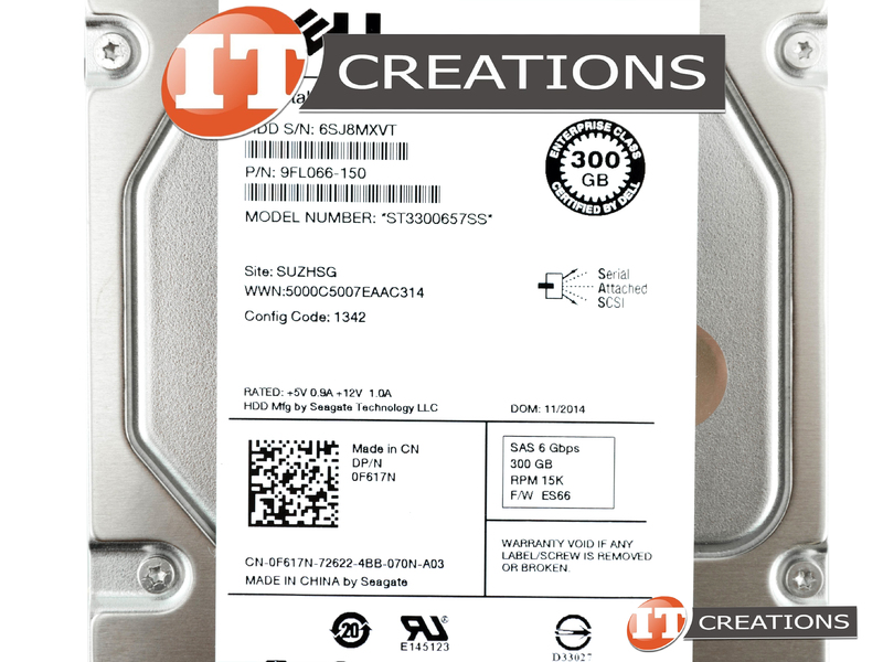 F617N - Used - DELL / Seagate 300GB 15K RPM SAS 3.5 Inch Large Form ...