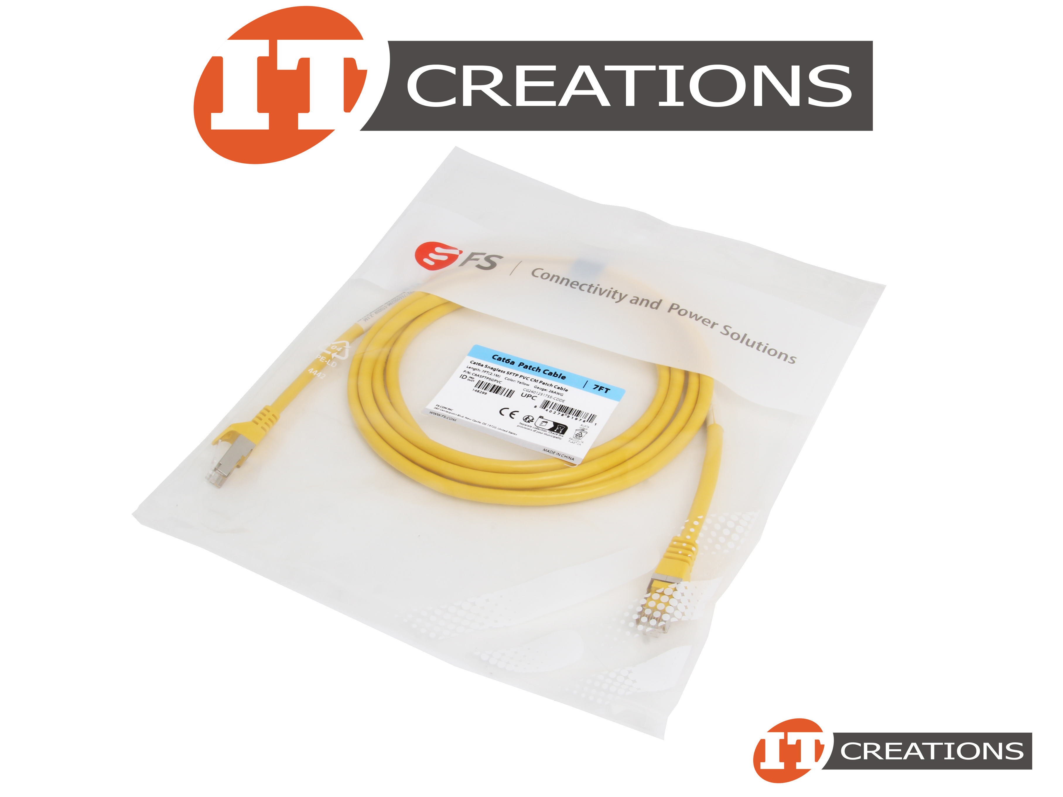 FS 148299 - New - Fiberstore Yellow 550mhz Cat6a RJ-45 Snagless ...