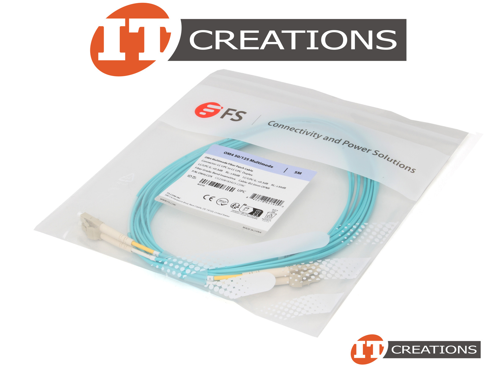 FS 40236 - New - Fiberstore LC UPC Duplex OM4 50 / 125 Multimode PVC ...