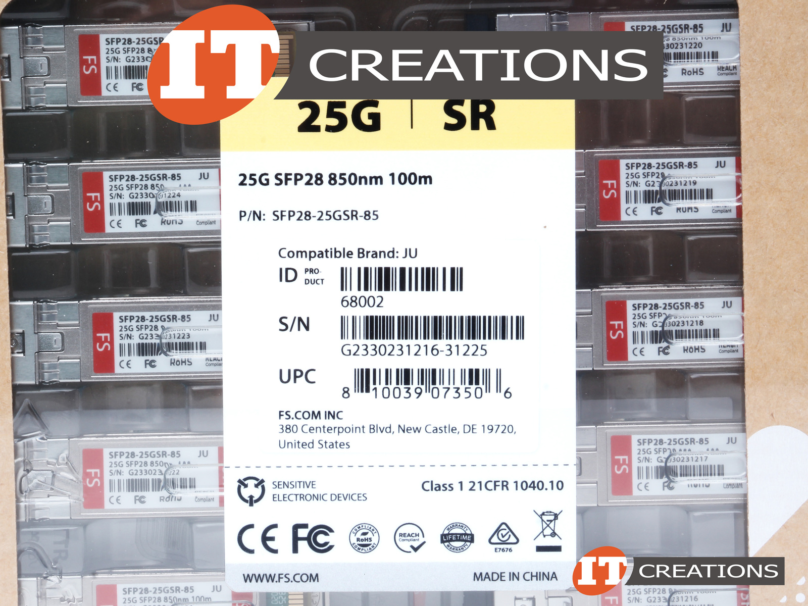 FS 68002-RETAIL - Retail - Fiberstore / Juniper 25gbase-SR 850nm Sfp28 ...