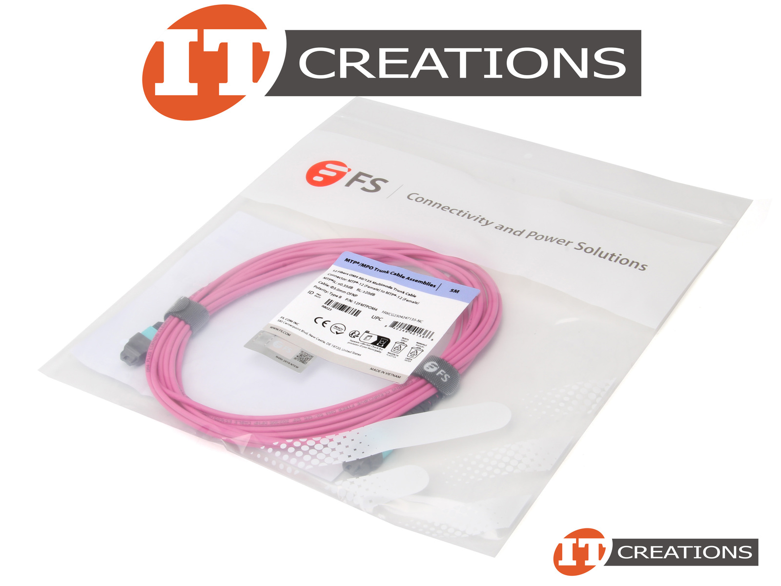 FS 68023 - New - Fiberstore MTP Female 12 Fibers Type B Plenum Ofnp OM4 ...