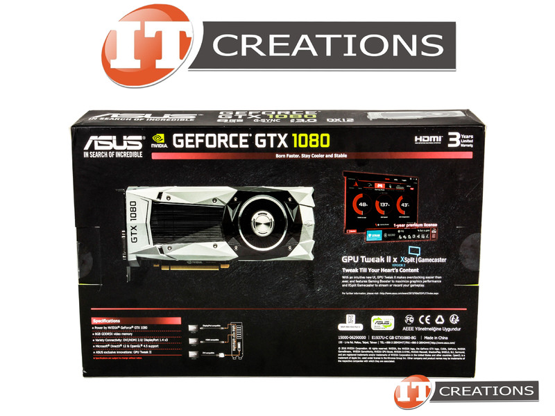 GTX1080-8GB-RETAIL - Retail - Asus Nvidia Geforce GTX 1080 Pascal GPU ...