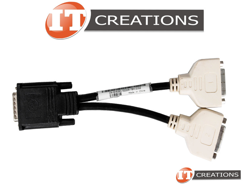 H9361 DELL DMS-59 Male TO Dual DL DVI-I Female Y Splitter Cable Adapter ...